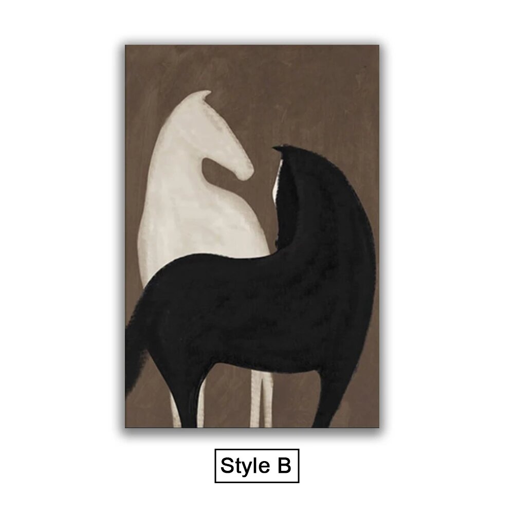 Абстрактная картина на холсте с изображением лошади YWDECOR B, 60 x 90cm