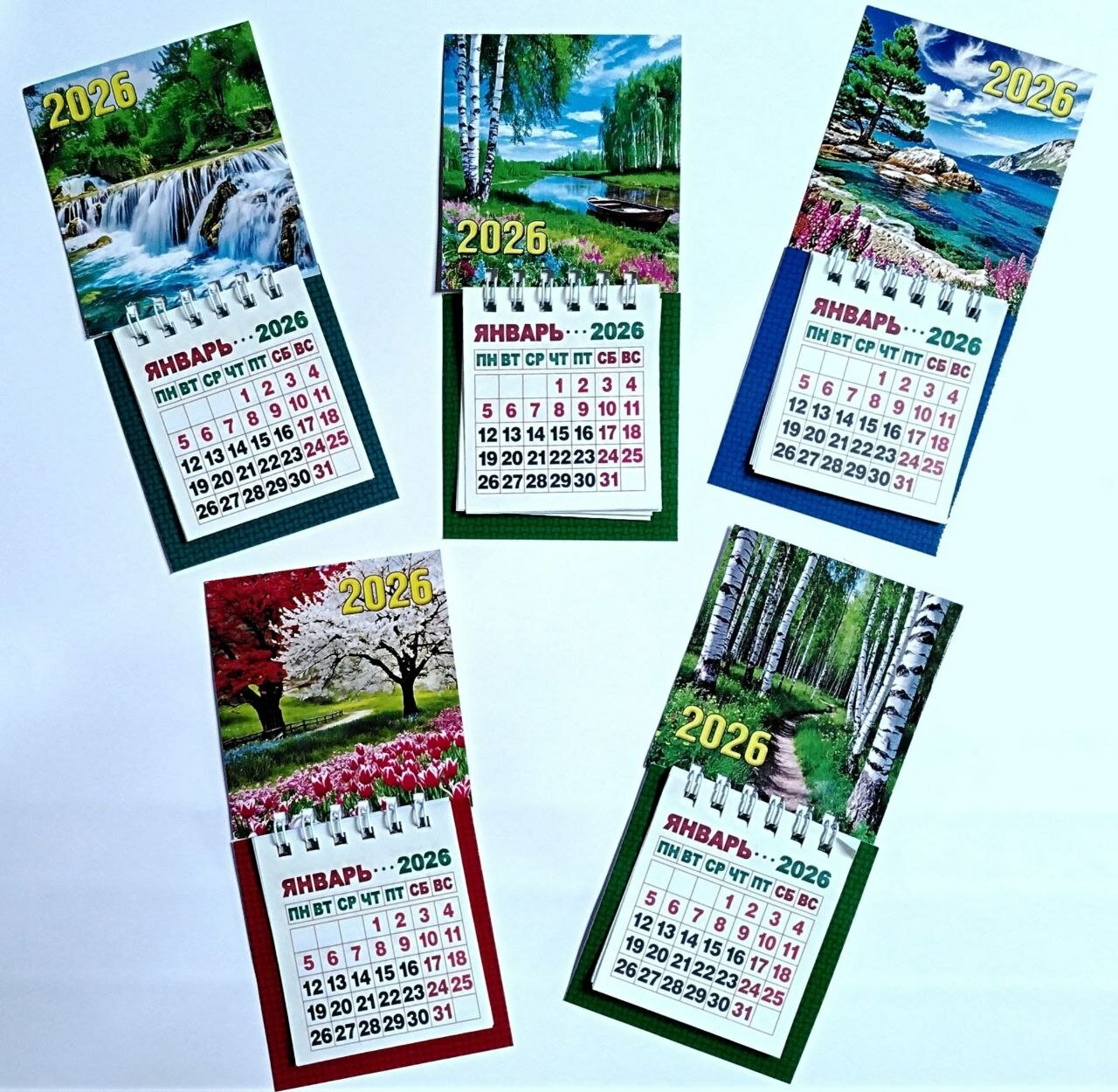 Календарь 2026 мини, отрывной на скотче "Природа" ассорти 1 шт "элитар"
