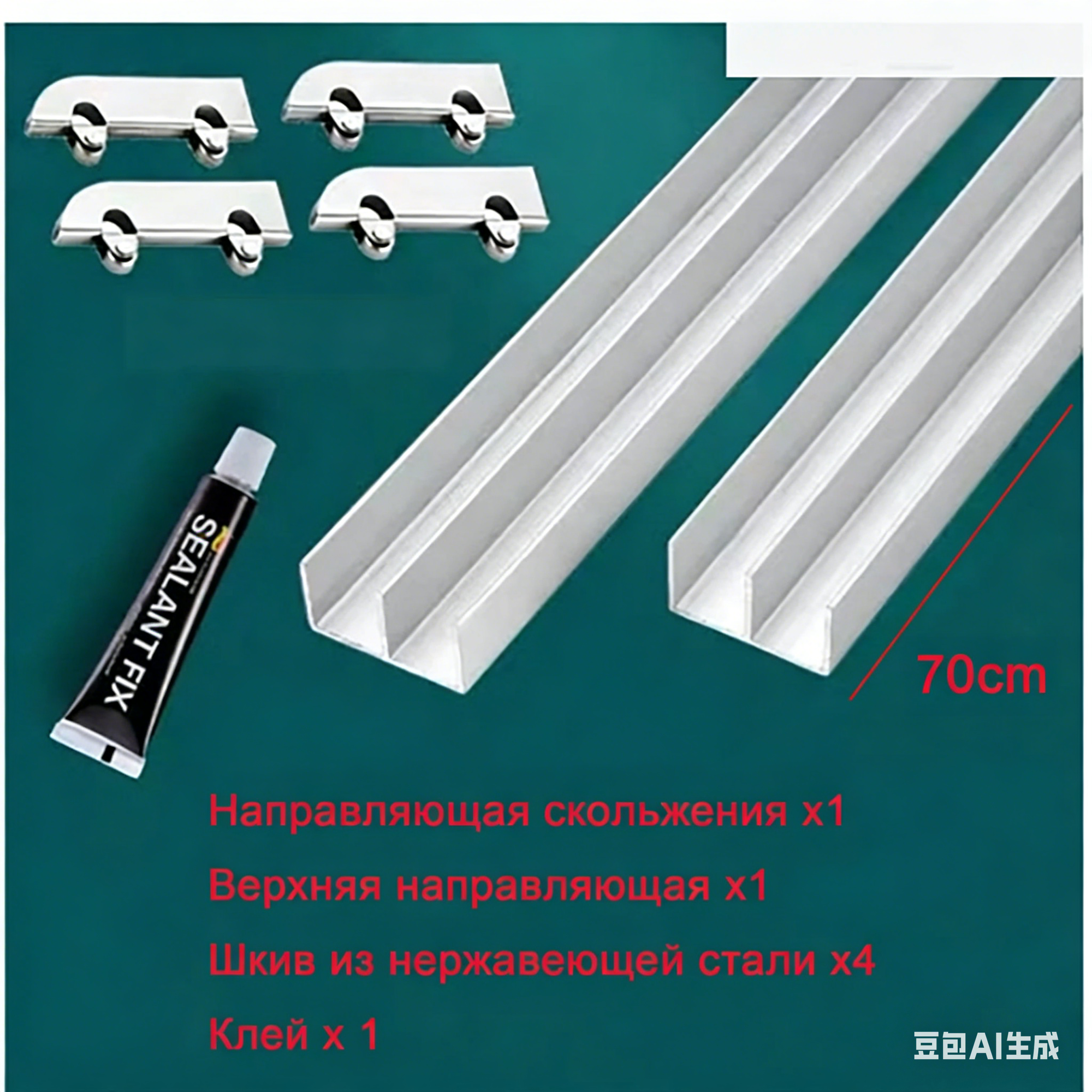 Направляющие Langtu, для шкафов, гардеробов, стеклянных перегородок, 70см