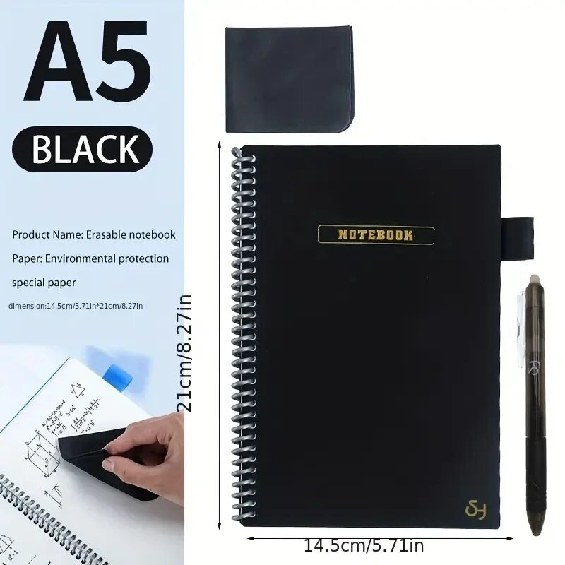 Многоразовый блокнот A5, блокнот на спирали, блокнот в твердой обложке для студентов, блокнот-планировщик, блокнот на спирали