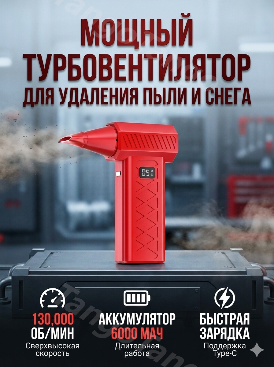 6 скоростей, регулируемый, бесщёточный электрический турбореактивный вентилятор Air Duster, 130000 об/мин