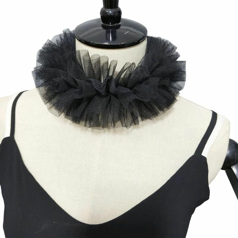 Елизаветинский воротник и манжеты для средневекового костюма, - Черный ошейник