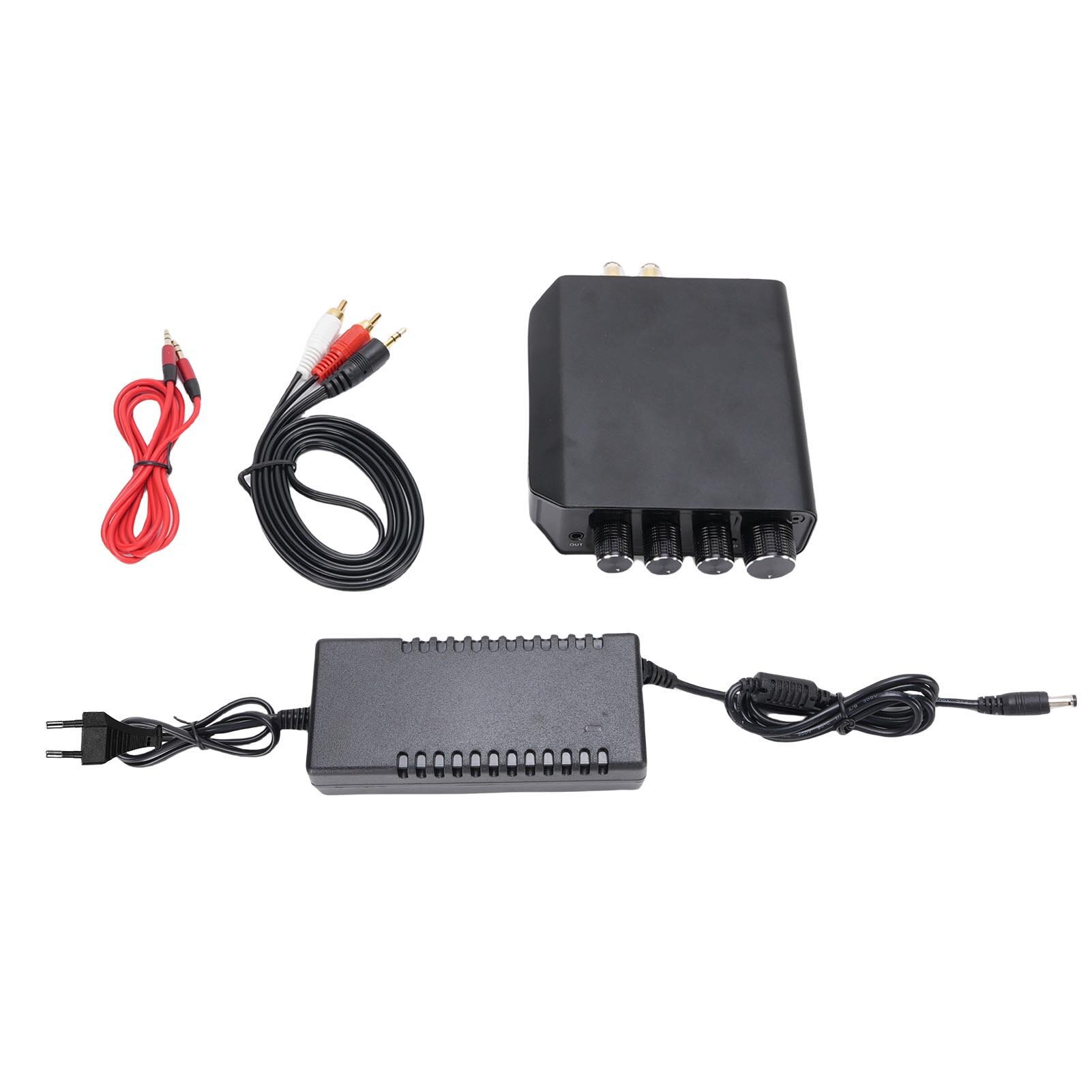 Цифровой усилитель 50 Вт, 2 канала, Bluetooth, USB, AUX вход, 3,5 мм выход, HiFi стереозвук, сабвуфер, вилка европейского стандарта.