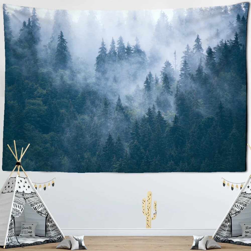 Гобелен "Туманный лес", полиэстер 200x150cm
