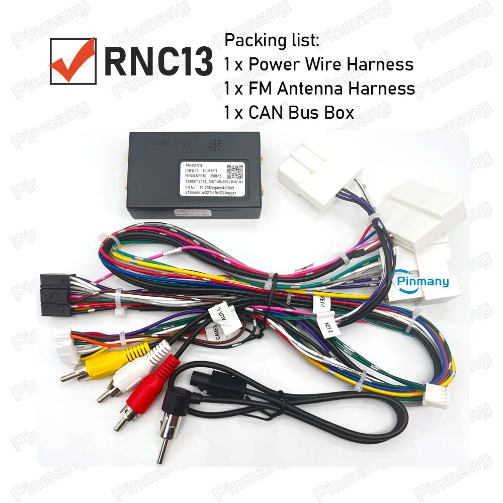 Автомобильный радиокабель RNC13, адаптер жгута проводов, декодер шины CAN для Renault Clio4 Captur Megane Scenic Laguna Master Trafic 3 tomtom