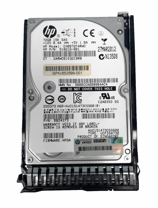 Серверный жесткий диск HP EH0072FARWC 72Gb SAS 2,5" HDD