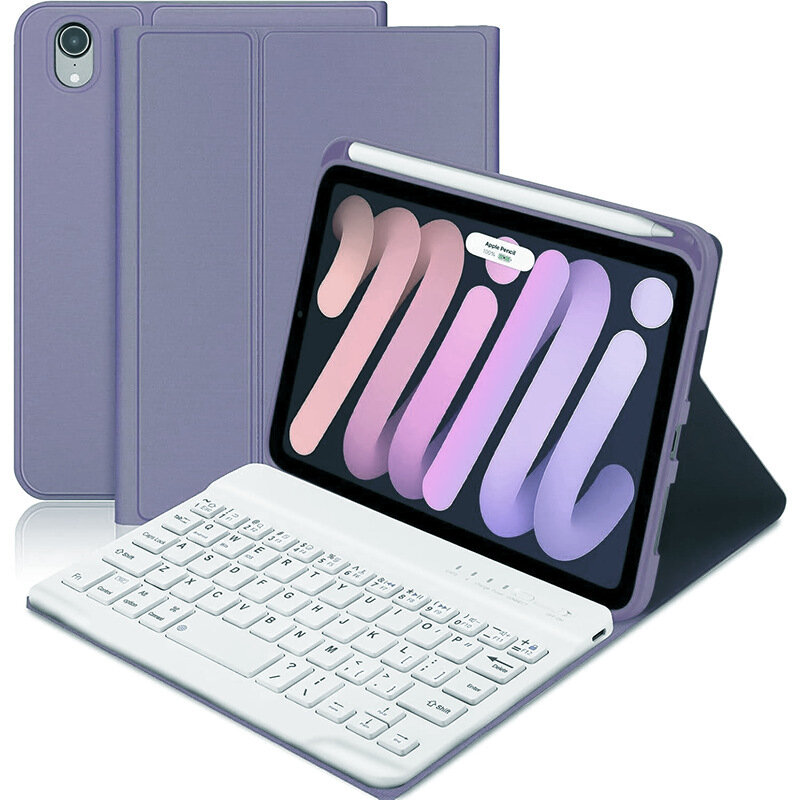 Чехол для iPad Tablet Mini 7, съемная Bluetooth-клавиатура Mini 6 с отделением для ручки, магнитный мягкий корпус, совместимый с 8.3"