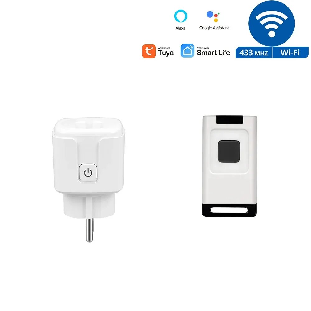 Умная розетка WiFi Tuya 220V, Type: 1S 1T, Alexa, Google