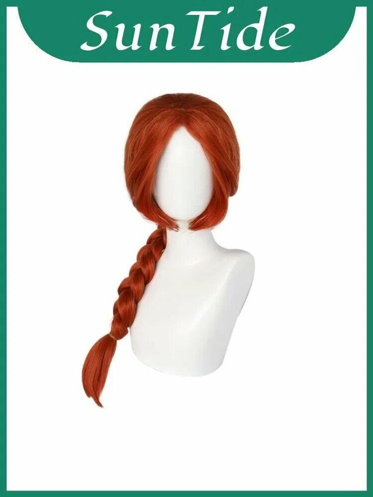 Shrek fiona парик для косплея с красными заплетенными волосами из высокотемпературного шелка для вечеринки и