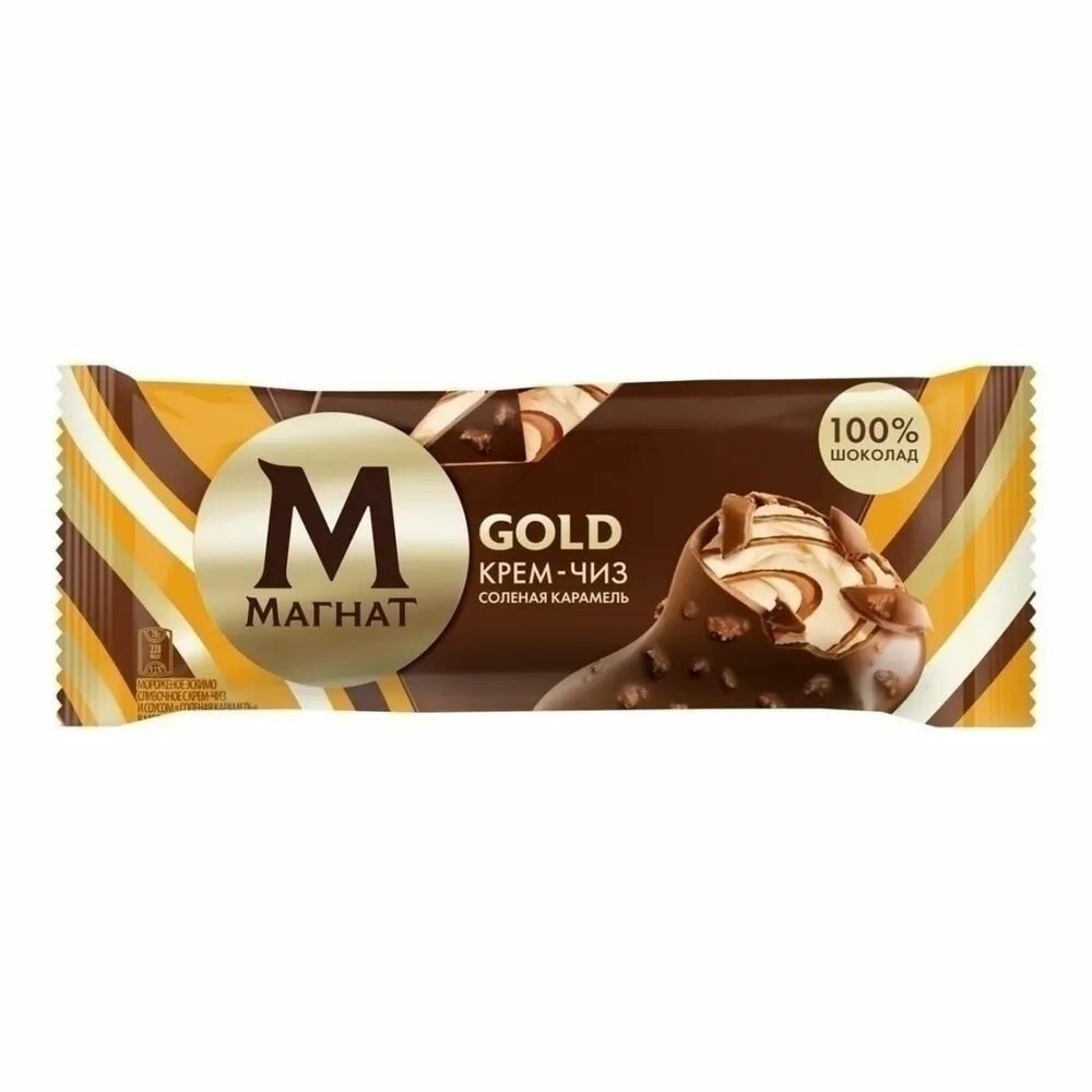 Мороженое эскимо Голд Крем-чиз солёная карамель 70г, Магнат