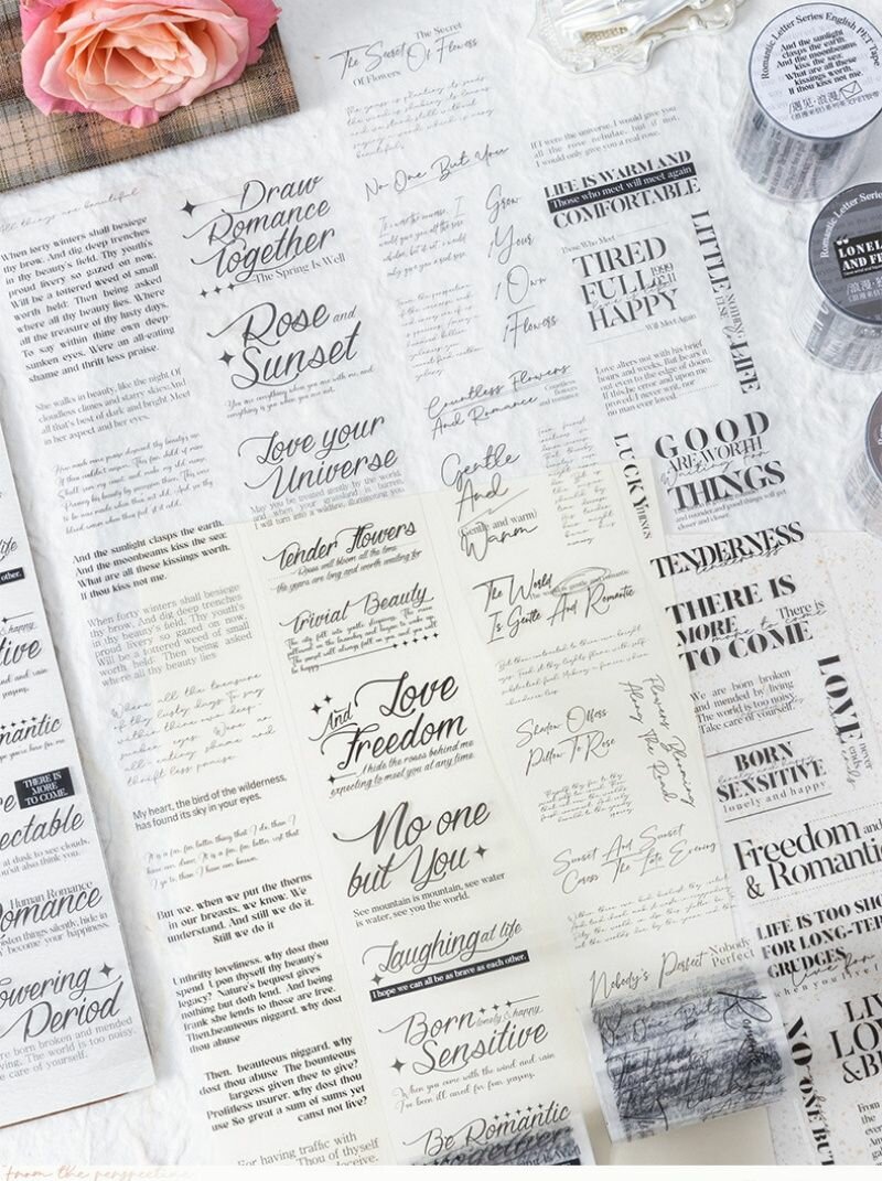 Скотч для скрапбукинга цветной "Романтическое письмо" скотч бумажный декоративный, для упаковки подарков клейкая лента для скрапбукинга декоративная