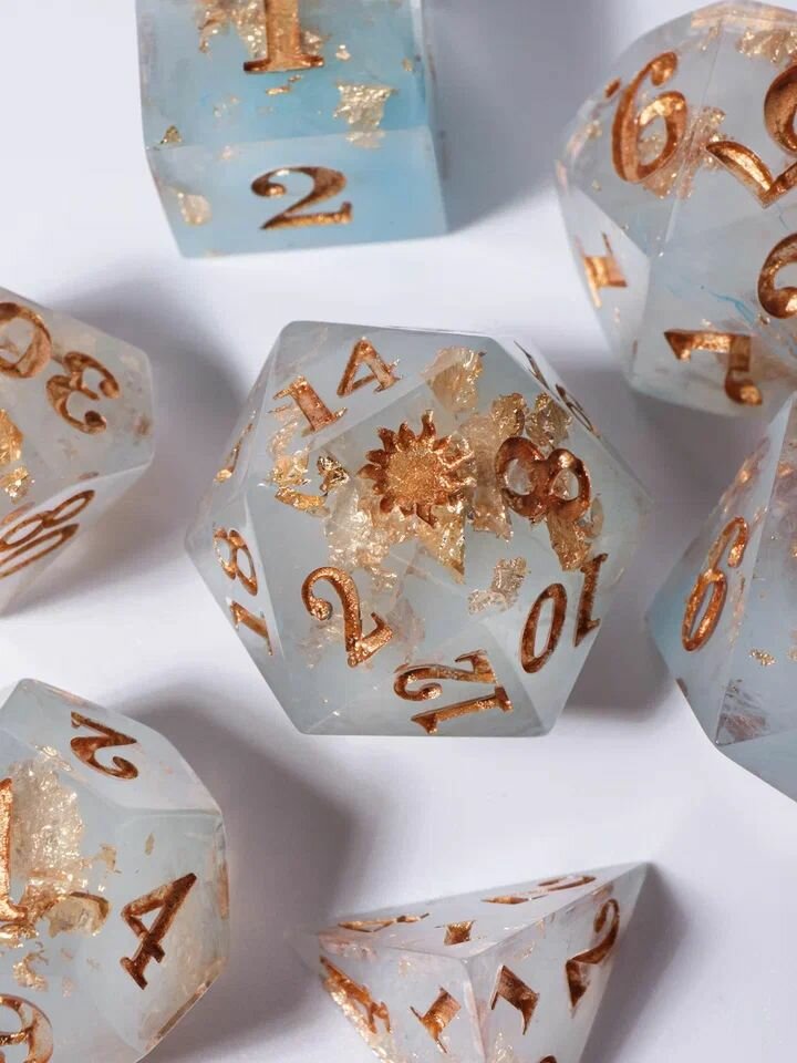 Дайсы для днд ручной работы "Богемия", игральные кубики, набор дайсов, кости для ДнД, DnD, НРИ, 7шТ