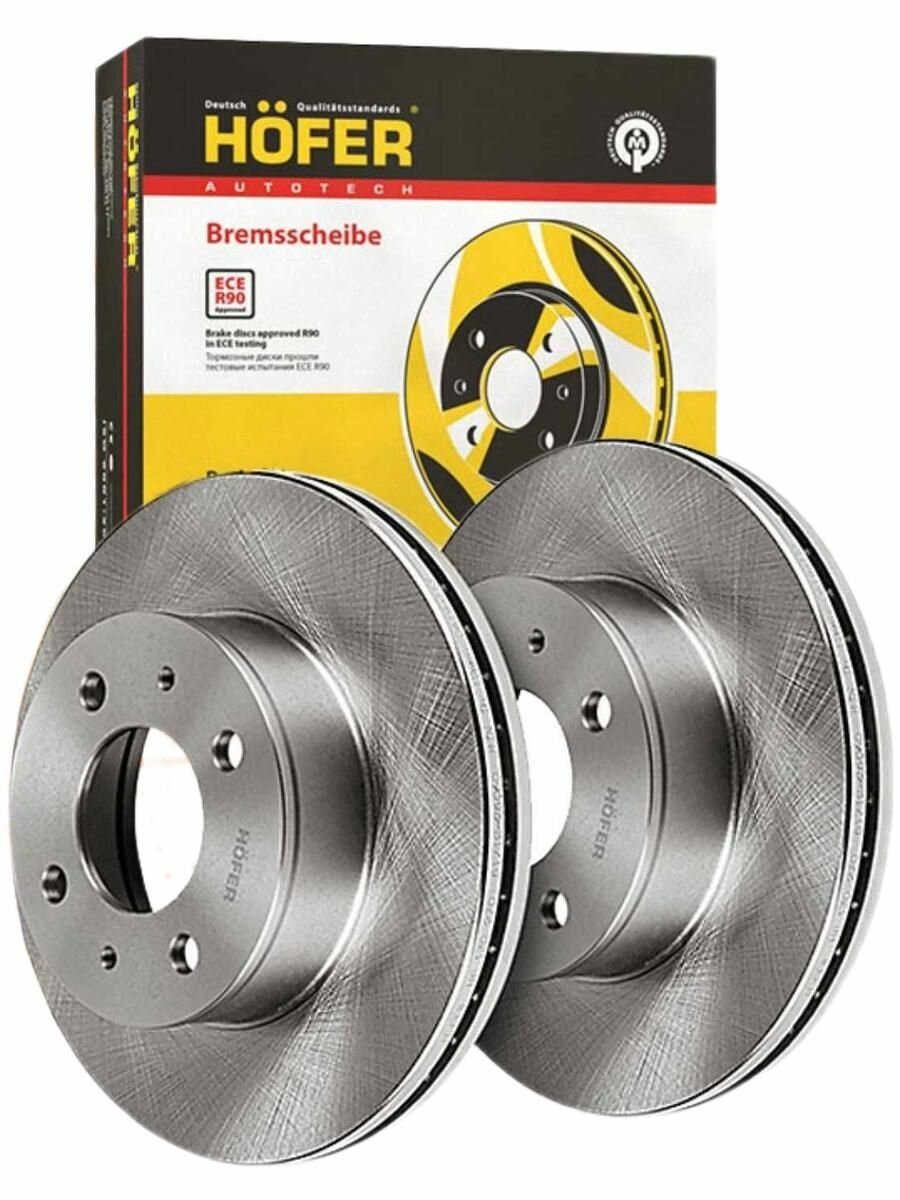 Диск тормозной передний подходит для автомобилей Hyundai Accent, TaGAZ, 241x19мм Hofer (к-т 2шт)