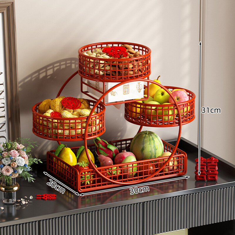 Фруктовая тарелка для гостиной, чайный столик, домашняя фруктовая тарелка, многоярусная стойка для хранения фруктов, тарелка для закусок, изысканная высококачественная корзина для хранения