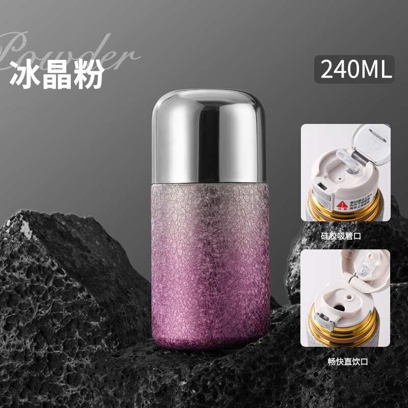 Термос-кружка с титановым покрытием, кружка-трансформер 3-в-1 для чая и воды, миниатюрная портативная спортивная кружка с трубочкой для активного отдыха.