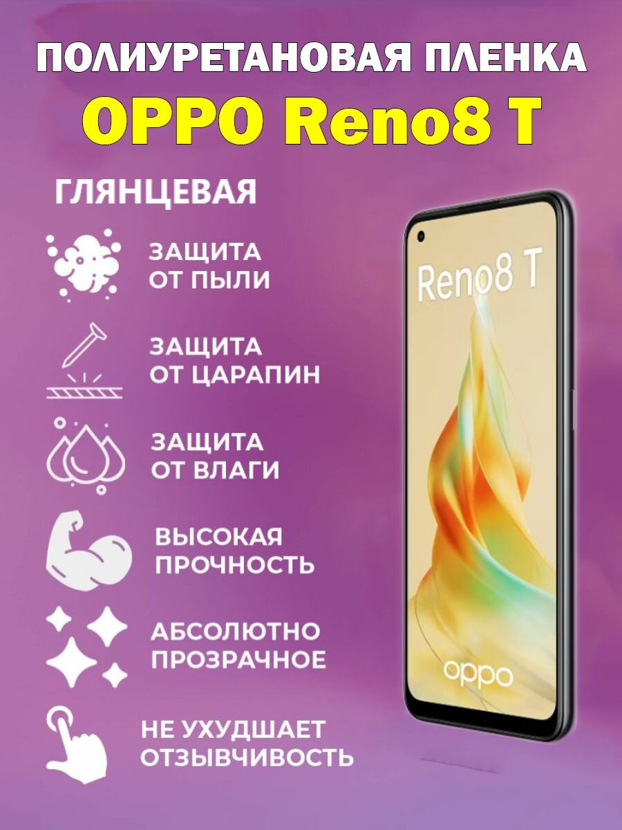 Полиуретановая защитная пленка для OPPO Reno8 T / Противоударная бронированная пленка