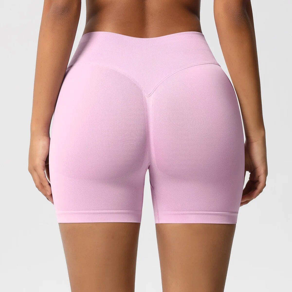 Розовые бесшовные шорты для йоги Sweet Pink, L