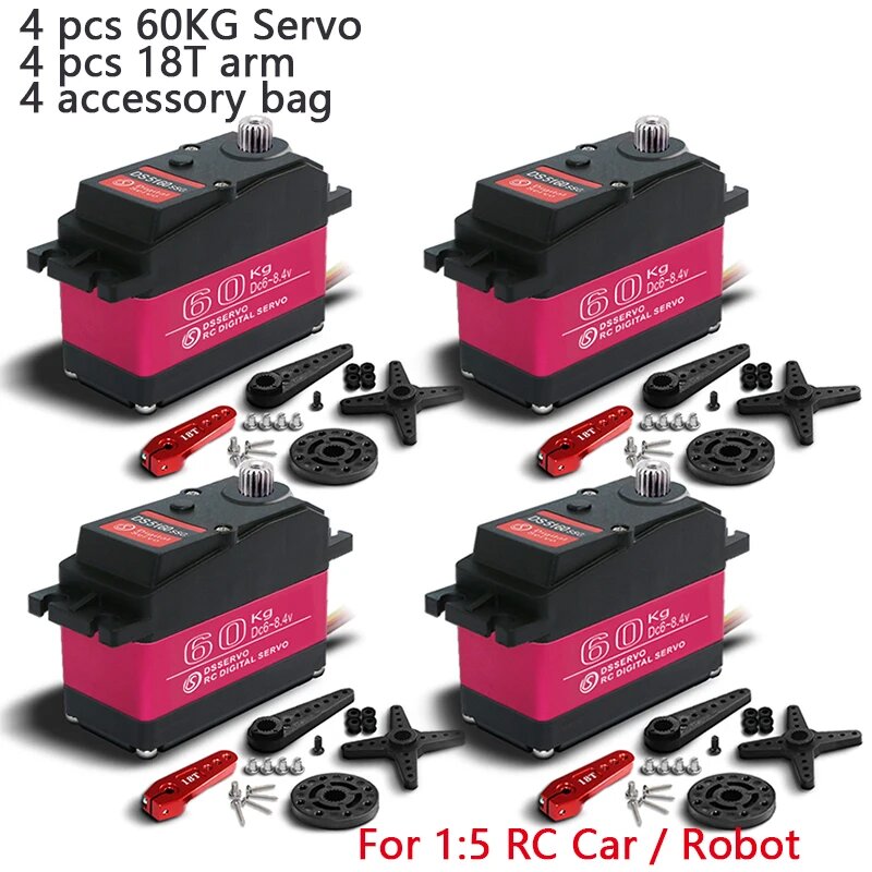 4 x 60KG Сервопривод 18T для RC Car/Robot