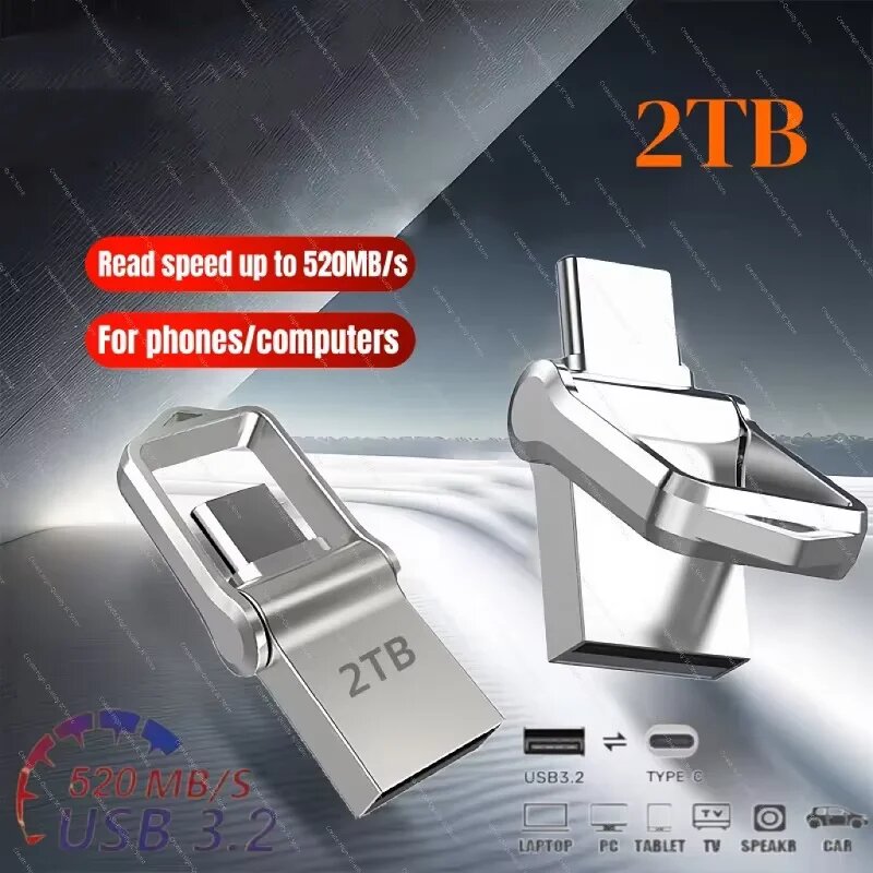 USB флэшка 1 ТБ Type-C Silver-1TB