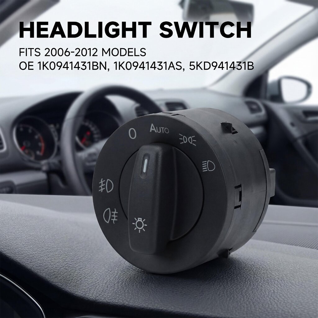 Ручка переключателя фар для Golf 5 6 1K0941431BN 1K0941431AS 5KD941431B Запасная часть Переключатели управления фарами и противотуманными фарами