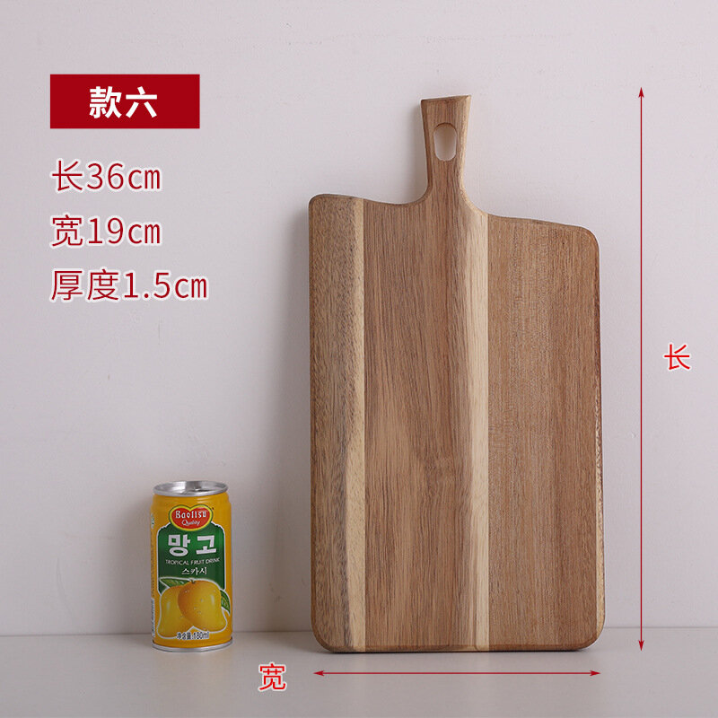 Деревянная тарелка для пиццы с ручкой 36x19x1,5 см из розового дерева для кухонной сервировки