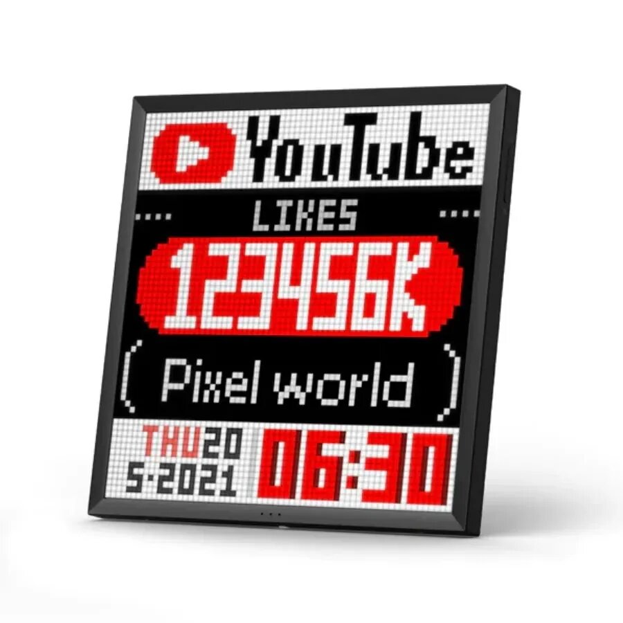 Divoom Pixoo-64 Pixel Art Цифровая фоторамка Wi-Fi, будильник, часы, календарь