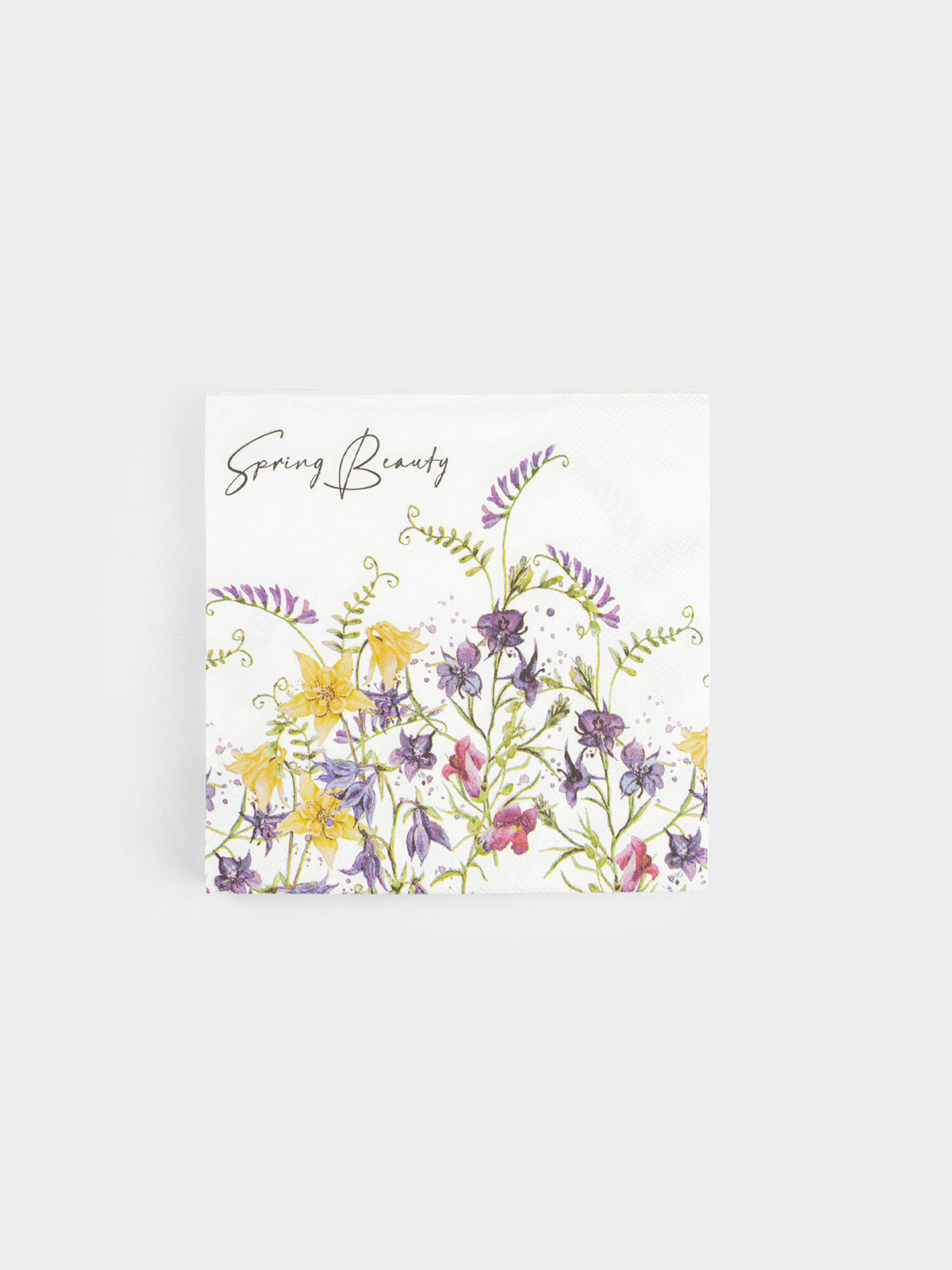 Салфетки бумажные, 33х33 см, 20 шт, квадратные, белые, Полевые цветы, Meadow, Kuchenland