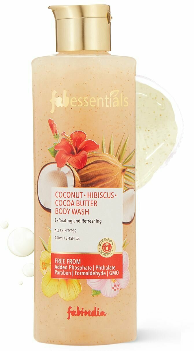 Гель для душа Кокос, Гибискус, Масло какао Fabessentials Body Wash 250 мл