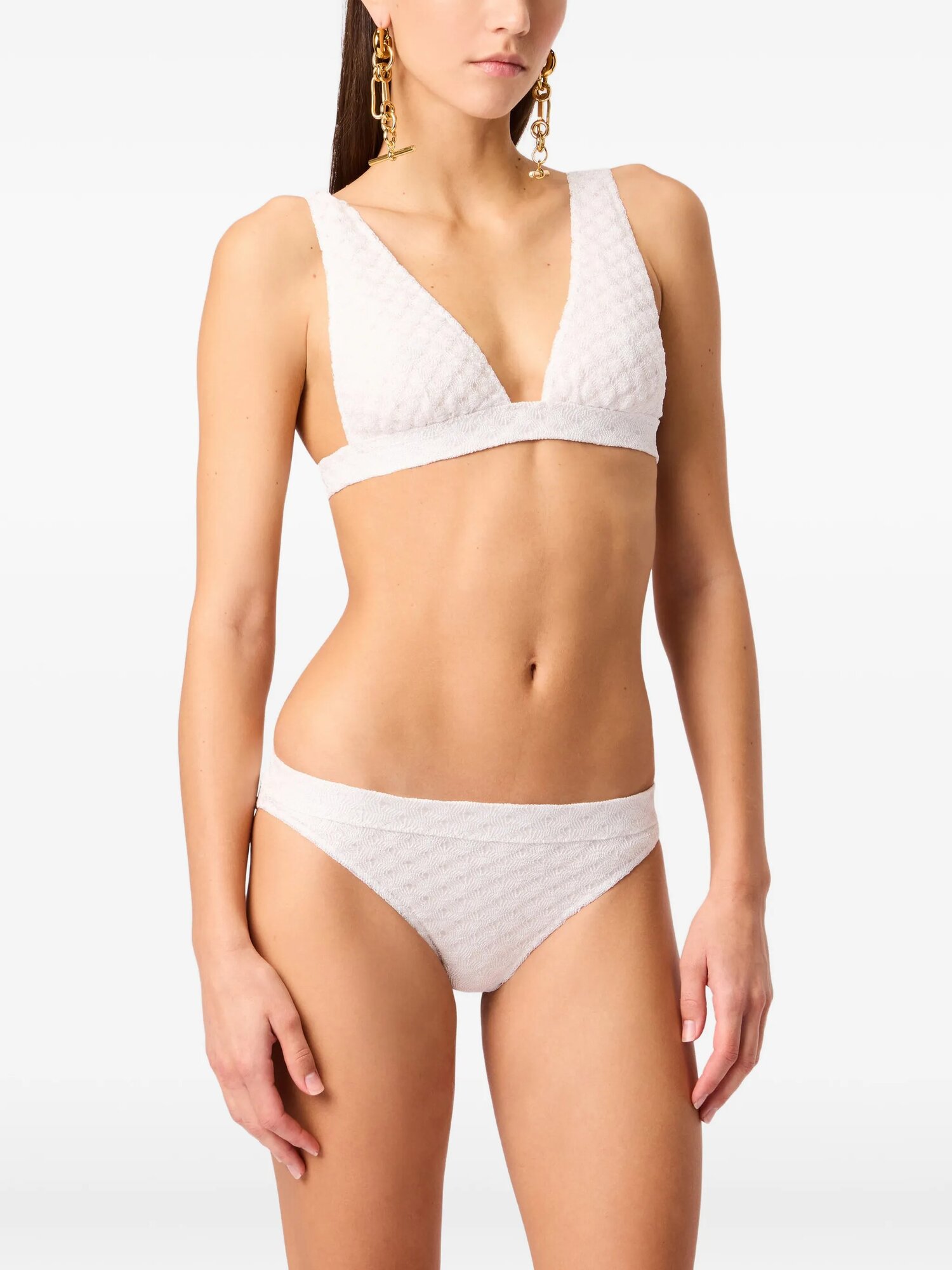 Купальник Missoni Textured bikini set, размер 42, white — фото 1