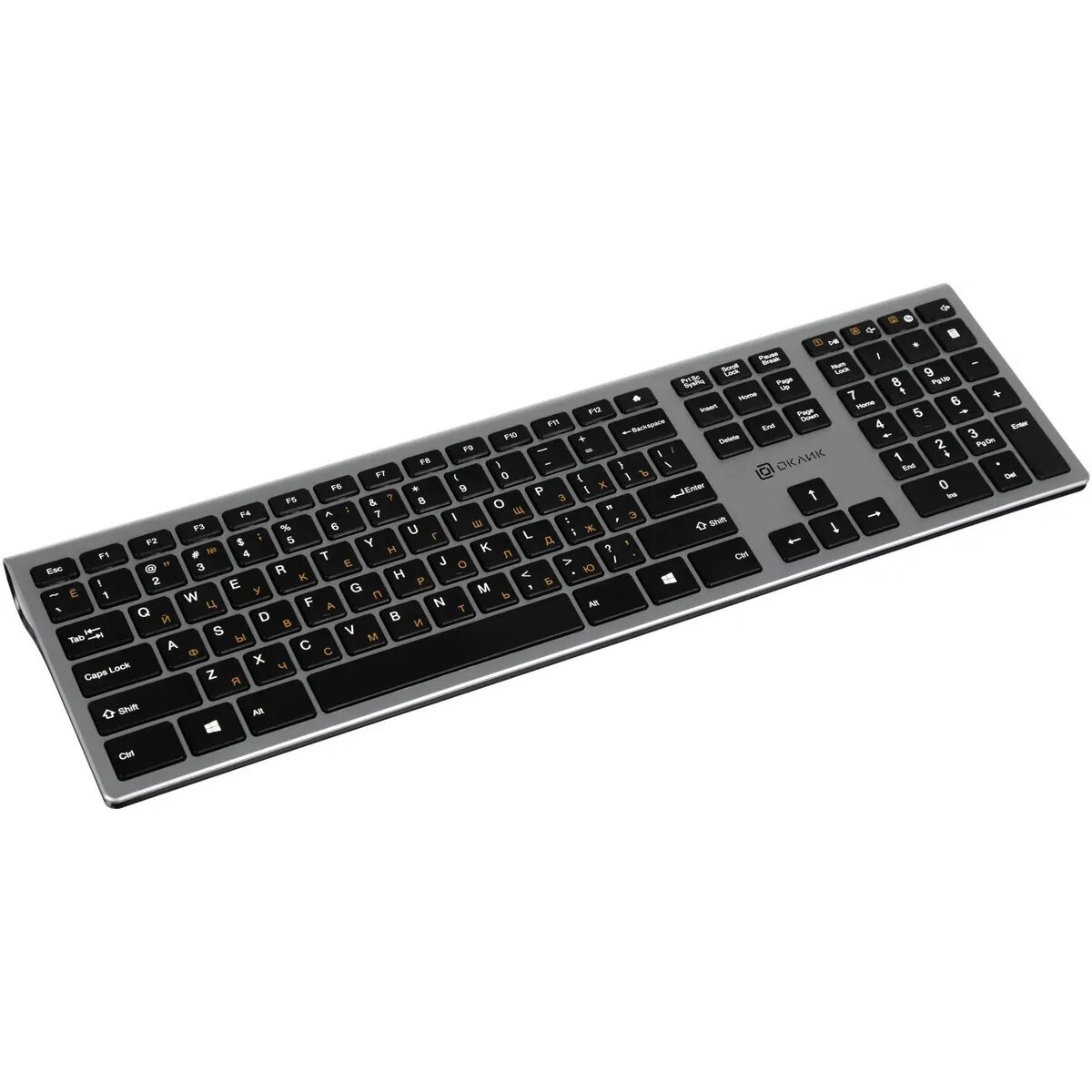 Клавиатура беспроводная Oklick 890S, радиоканал, ножничная, 109 клавиш