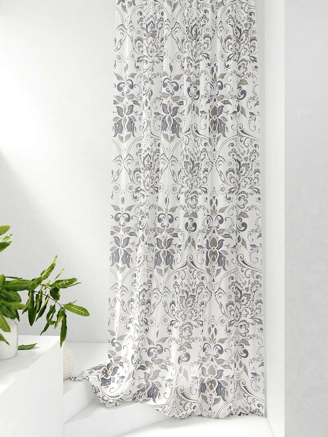 Штора для спальни и гостиной готовая 150x260 см с рисунком (589116-260)