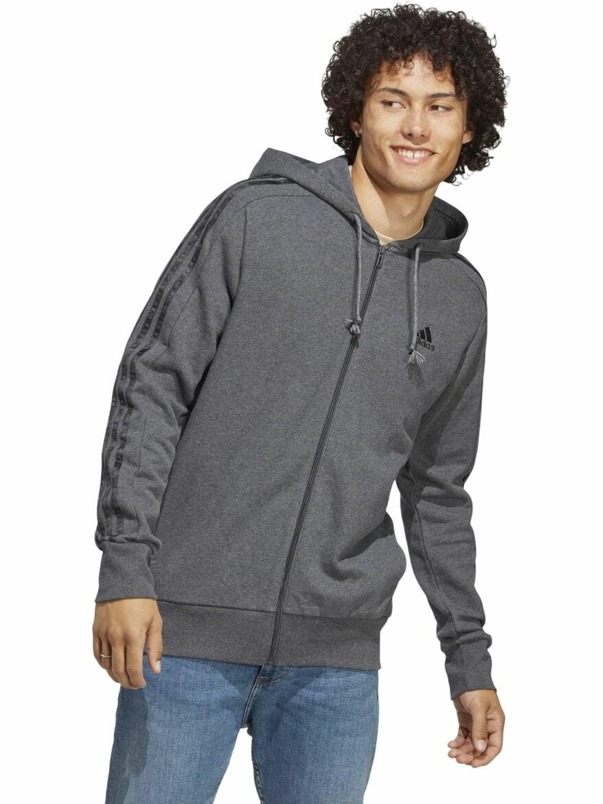 Толстовка спортивная Essentials French Terry 3-Stripes Full-Zip Hoodie