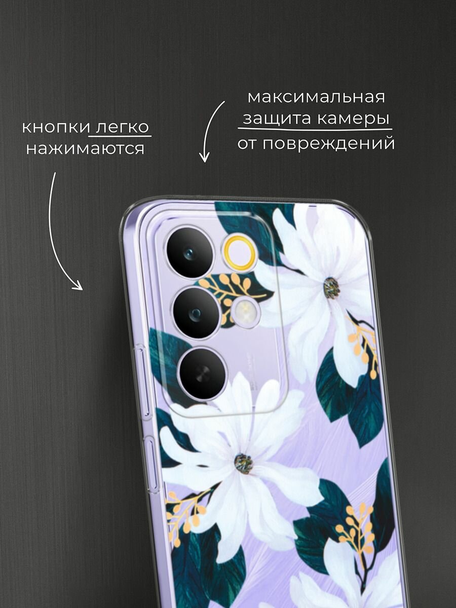 Чехол на Realme C85 / Реалми C85 с принтом Delilah Flower, прозрачный — фото 1