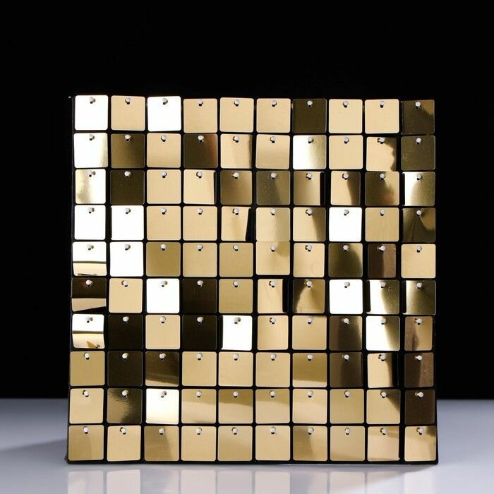 Панель с пайетками КНР для фотозоны, 30х30 см, золотая