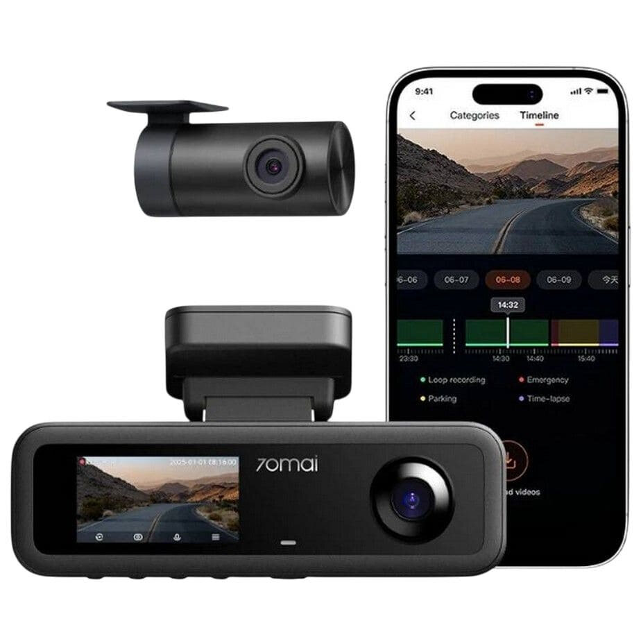 Видеорегистратор 70mai Dash Cam 4K T800E Set, Чёрный (T800E-1) + карта памяти 64Gb