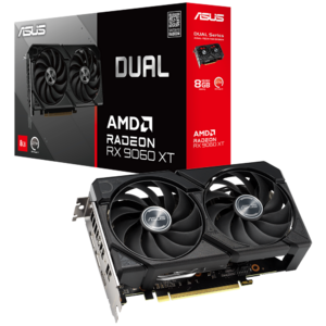 Видеокарта ASUS Видеокарта Asus PCI-E 5.0 DUAL-RX9060XT-8G AMD Radeon RX 9060XT 8Gb 128bit GDDR6 2520/20000 HDMIx1 DPx3 HDCP Ret