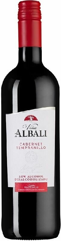 Вино безалкогольное VINA ALBALI Cabernet Tempranillo красное полусухое /стекло/ 0,75л