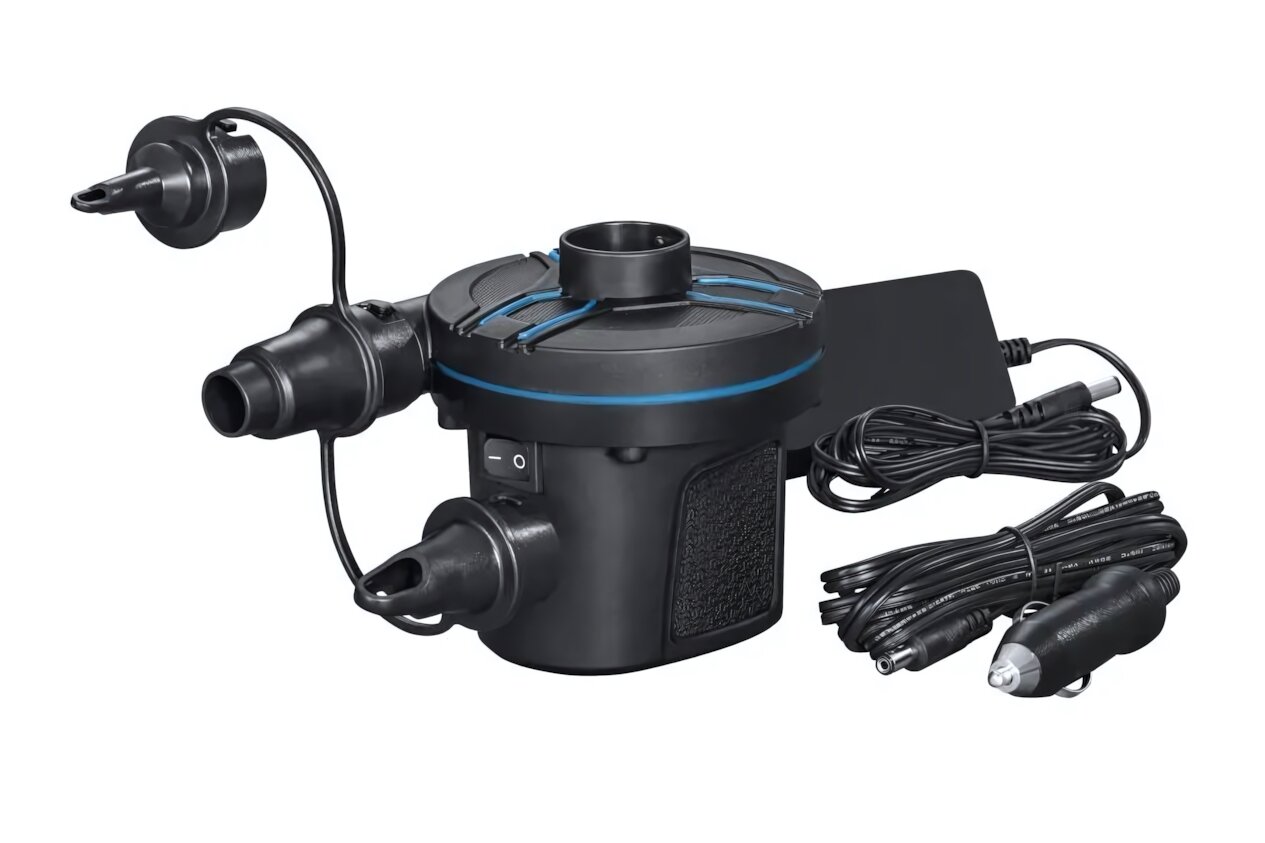 Насос электрический Bestway PowerTouch AC/DC, 220В/12В, 3 переходника, для надувных матрасов и лодок, 490 л/мин