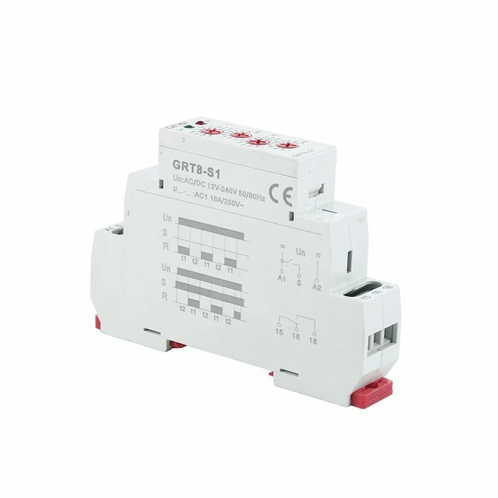 GRT8-S Реле таймера асимметричного цикла SPDT 16A Электронное реле повтора, GRT8-S1 ACDC12V-240V
