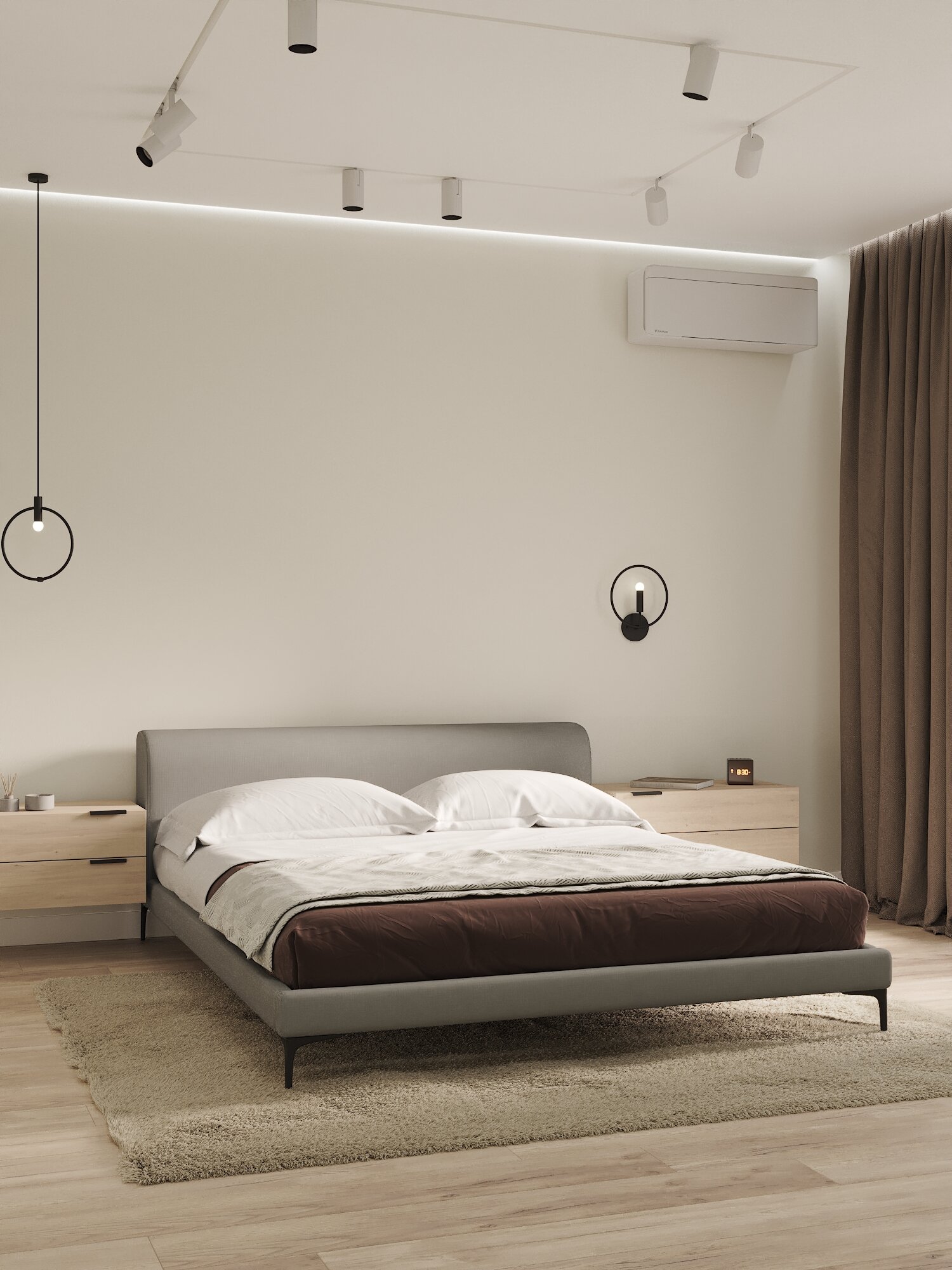 Кровать двуспальная Вильда Grey 180*200, шенилл, на ножках