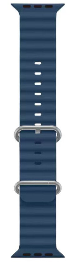 Ремешок силиконовый для Apple Watch SE, 38мм, 40мм, 41мм, Ocean, ребристый с пряжкой, темно-синий