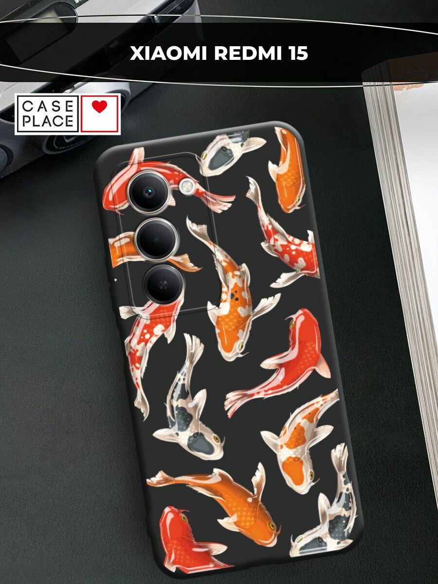 Чехол на Xiaomi Redmi 15 / Сяоми Редми 15 с принтом Рыбки карпы кои