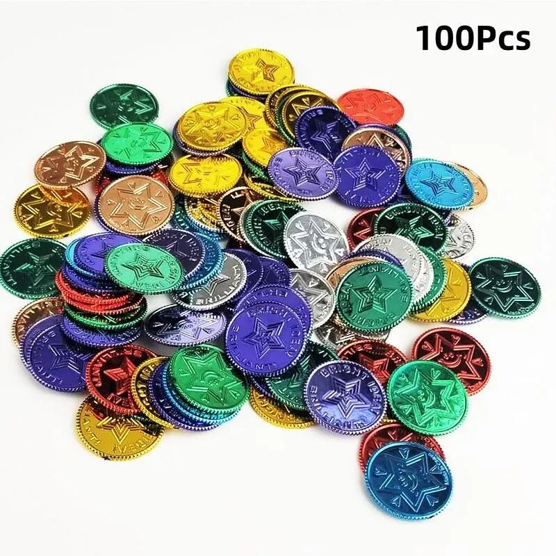 100 шт. семицветных счастливых памятных монет
