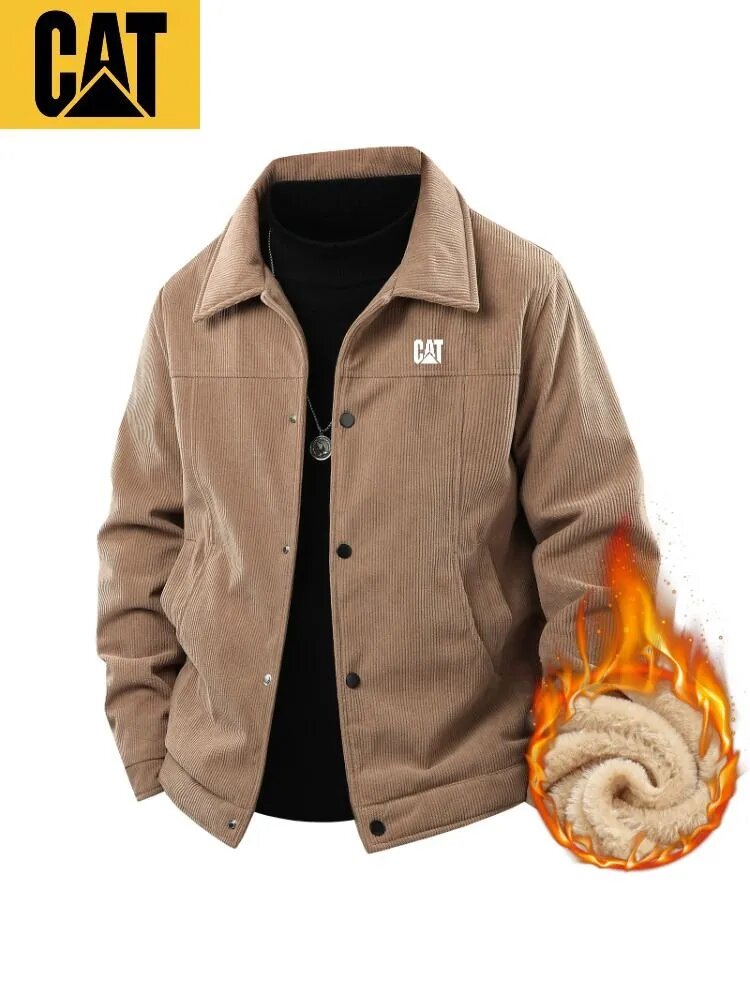 Куртка Caterpillar Мужская куртка из купертина с лацканом-сверхтеплая, утепленная, стильная casual куртка для мужчин