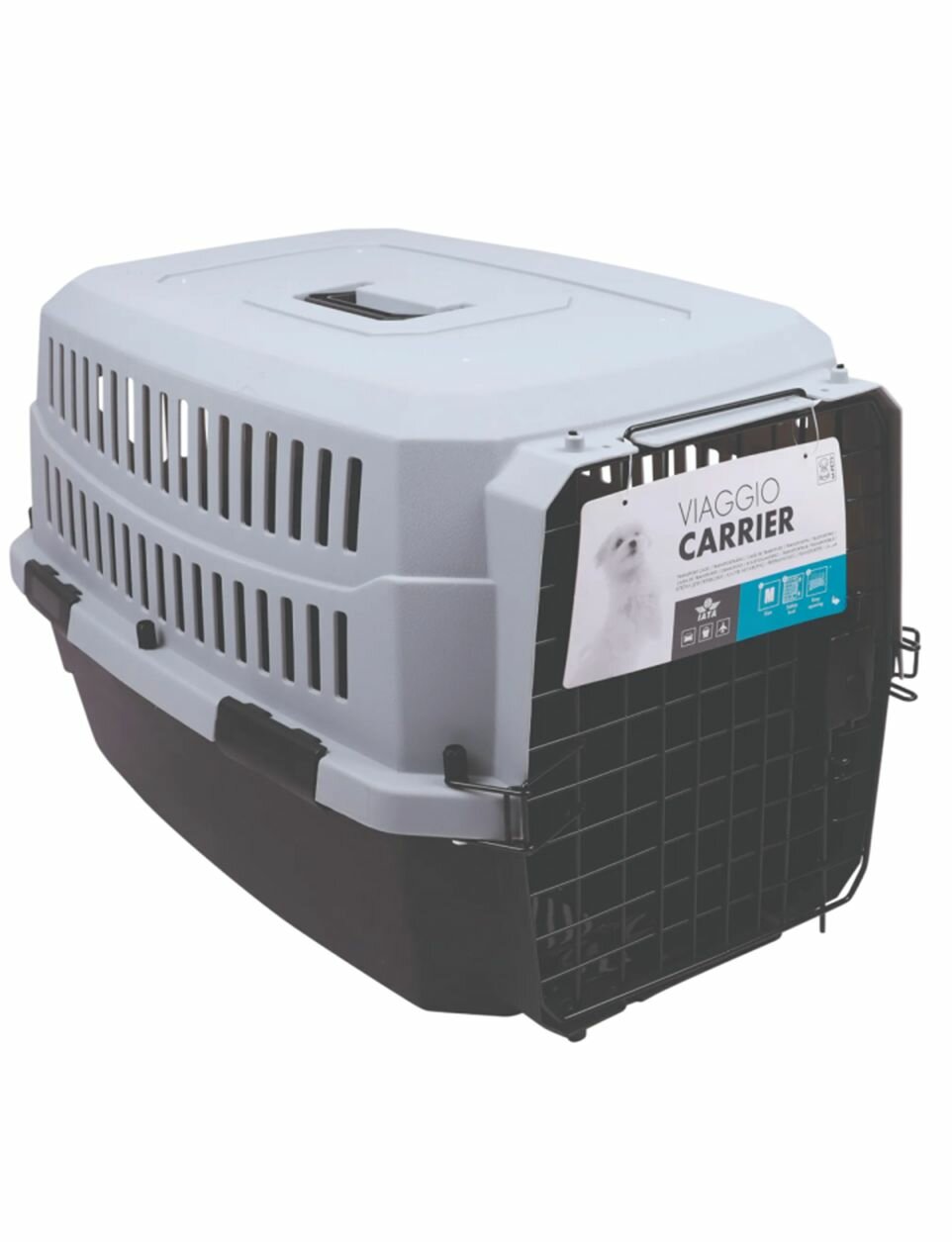 M-PETS Контейнер-переноска M черный с серым 68,4x47,6x42см (<16кг)