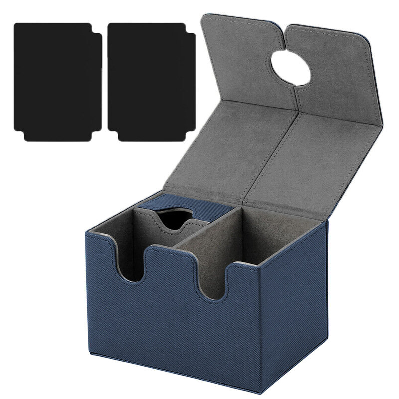 Коробка для хранения карт Commander с двойными рукавами, 160+ портативная коробка для карт из PU кожи, коробка для колоды, коробка для карточной игры Mtg