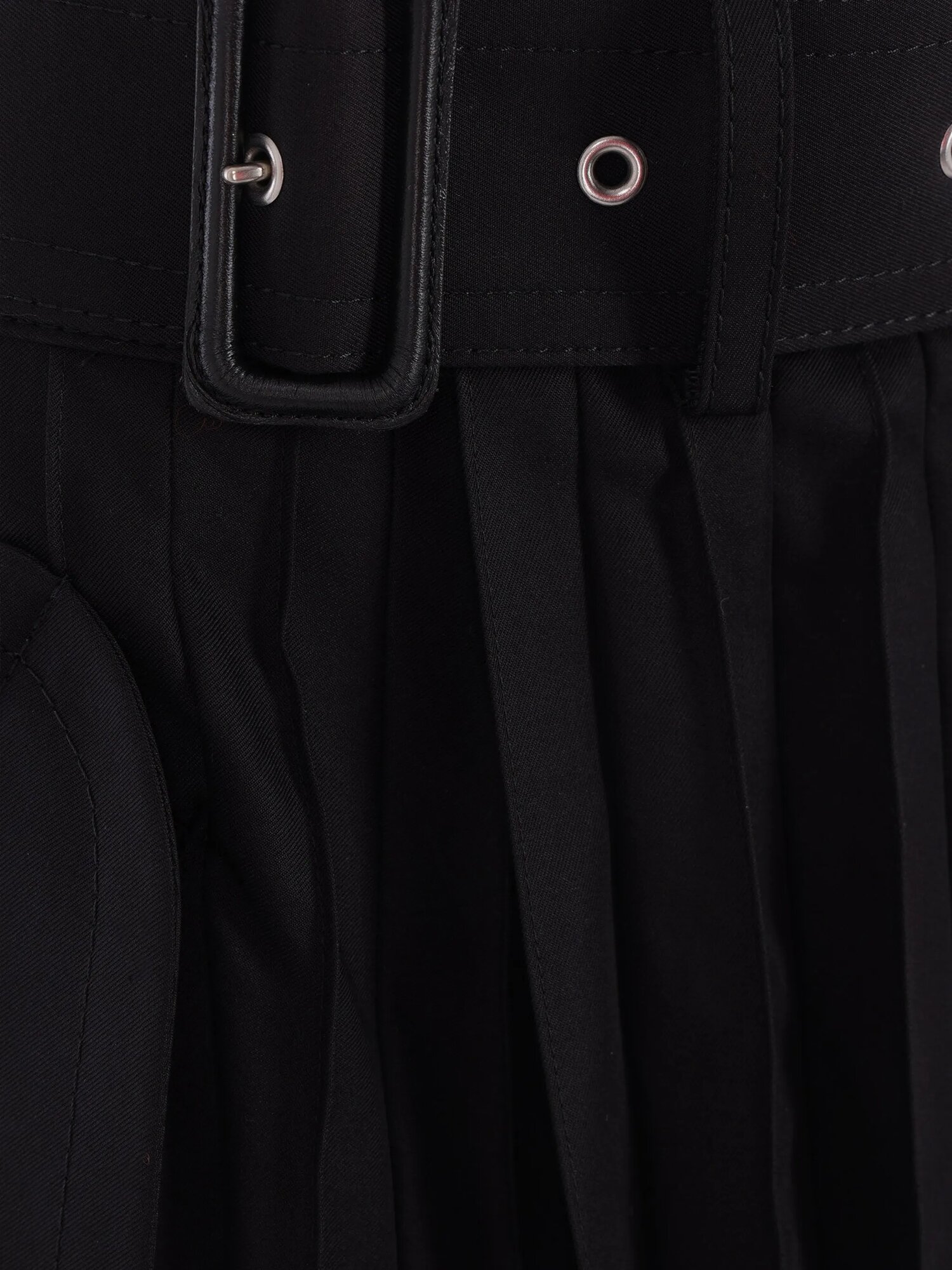 Юбка Sacai Pleated belted skirt, размер 42, черный — фото 1