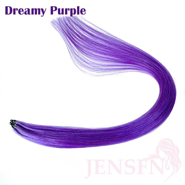 Пряди для наращивания JENSFN, 20 дюймов, Dreamy purple, 10 шт