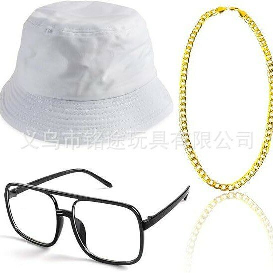 1970-е Диско-вечеринка Костюм Аксессуары Долларовые Купюры Очки Кольцо Ожерелье Эпохальные Вечеринки Реквизит