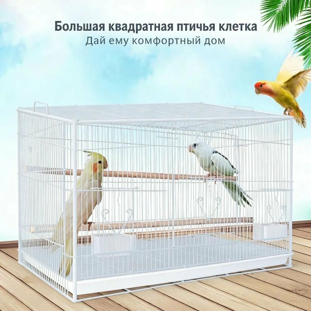 Большой вольер для разведения попугаев, для волнистых, корелл, неразлучников, с гнездовым домиком